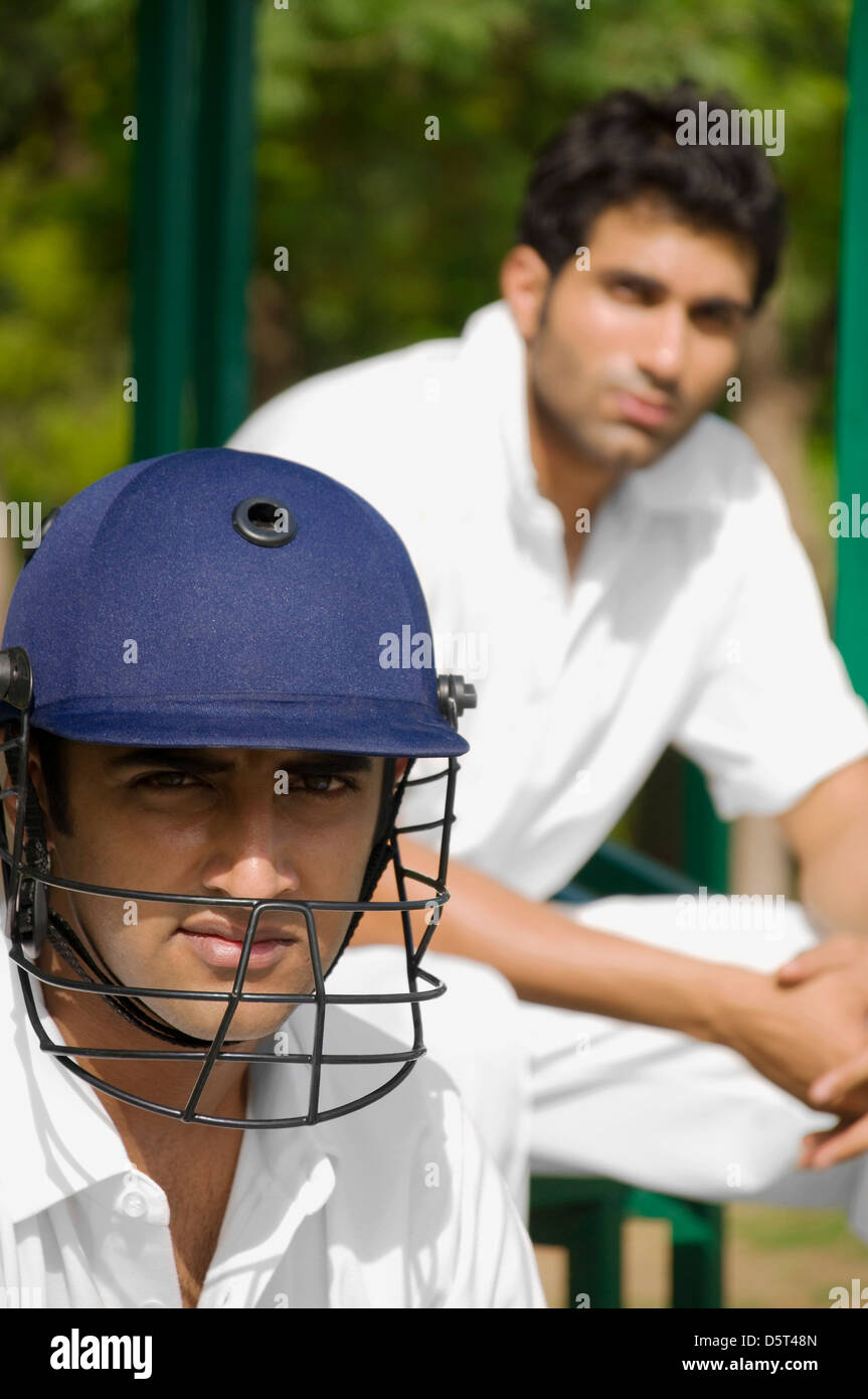 Portrait of cricket players Stock Photo - Alamy