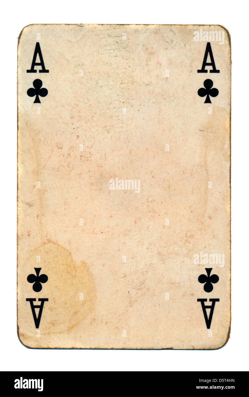 old grunge playing card ace isolated on white background Stock Photo ...