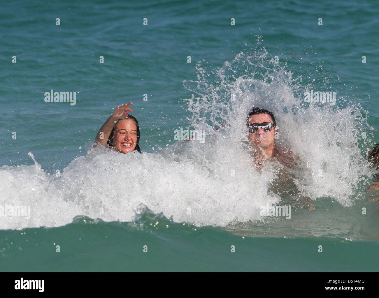 Tulisa Contostavlos enjoys a day swimming in the Ocean in Miami Beach ...