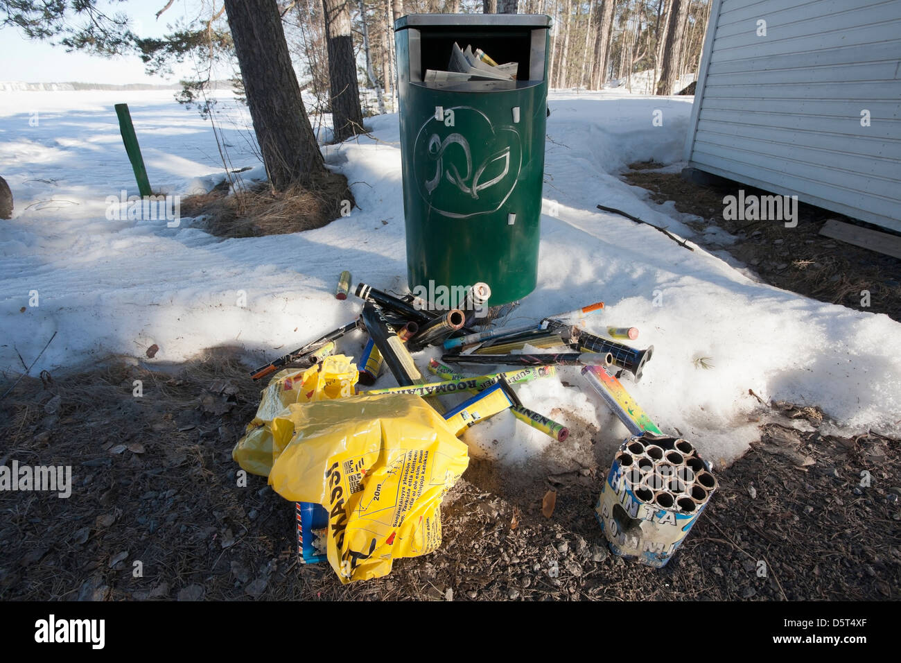 Fireworks trash, Finland Stock Photo - Alamy