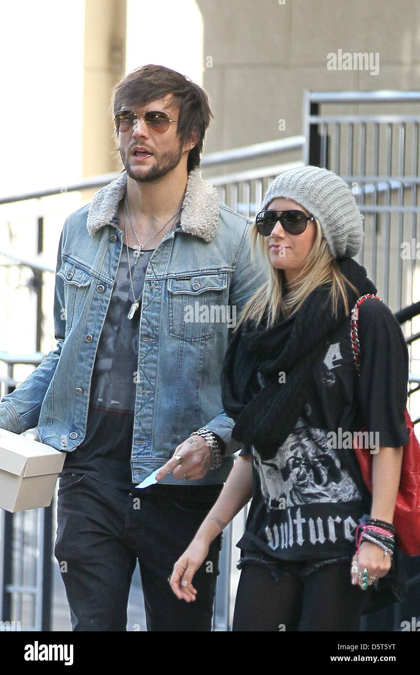 Martin Johnson and Ashley Tisdale leaving the Burberry Store in Beverly ...
