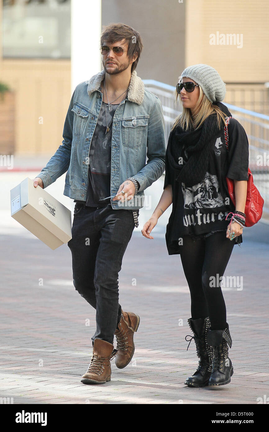 Martin Johnson and Ashley Tisdale leaving the Burberry Store in Beverly ...