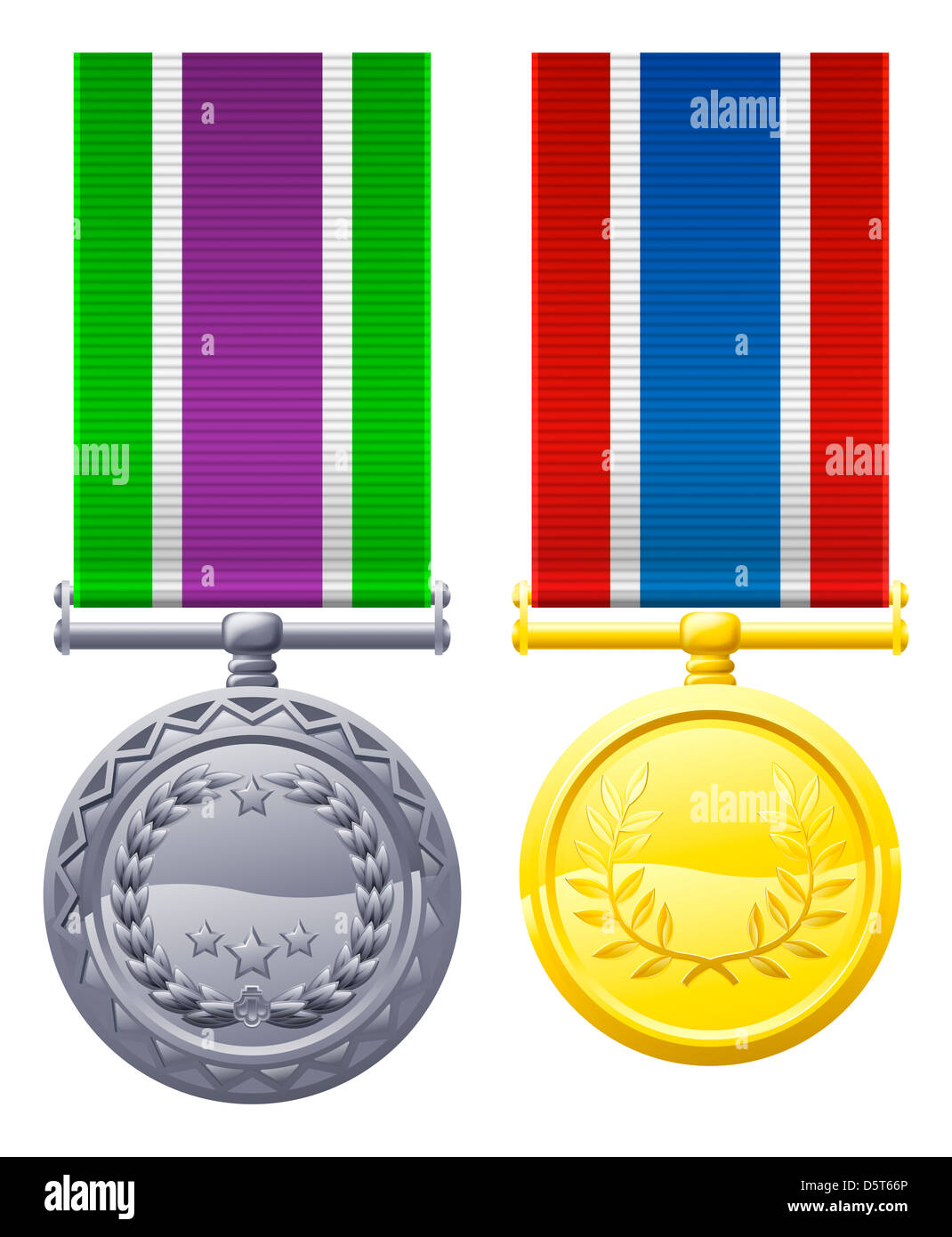 A drawing of two military style chest medals or decorations Stock Photo ...