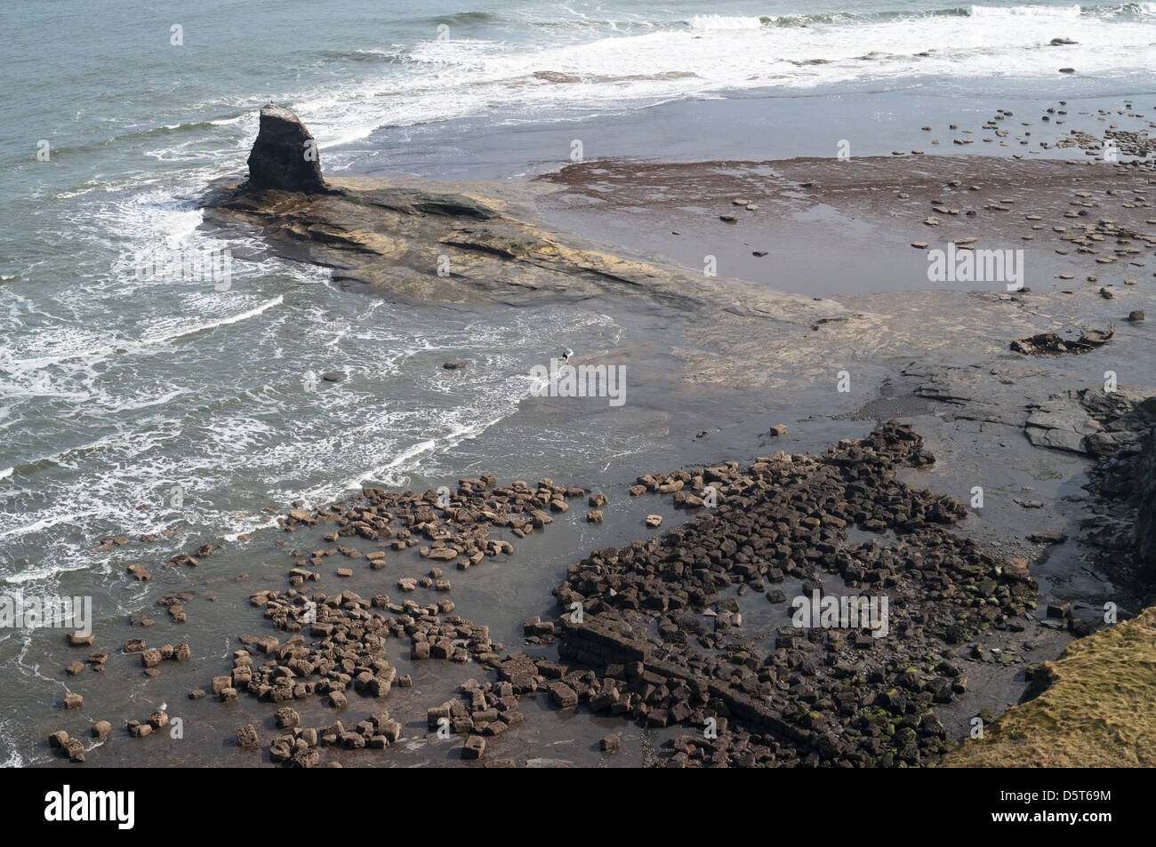 Black Nab rock Saltwick Bay near Whitby, north Yorkshire, England, UK ...