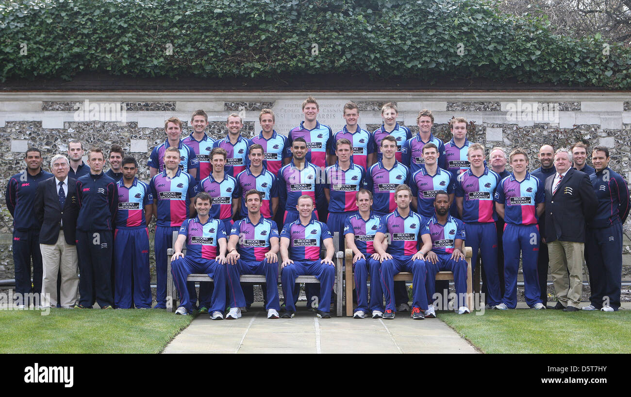 08.04.2013 London, England. Middlesex CCC Team and Coaching Staff ...