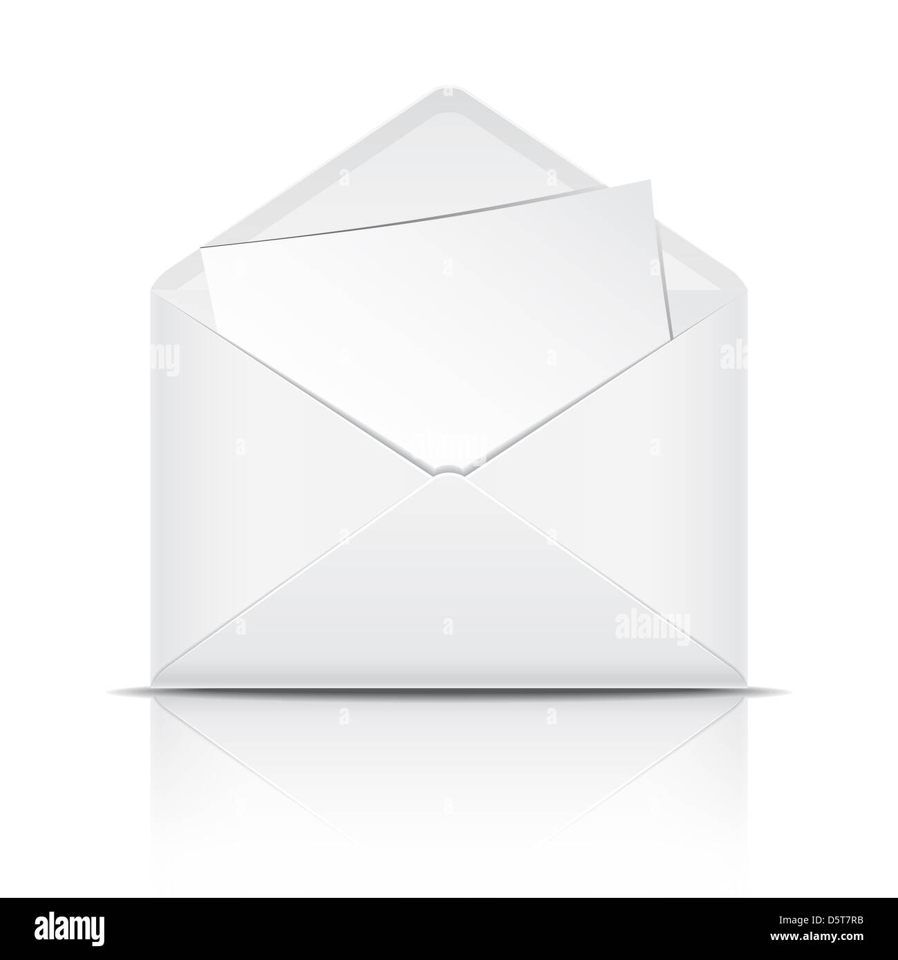 White open envelope with paper Stock Photo - Alamy