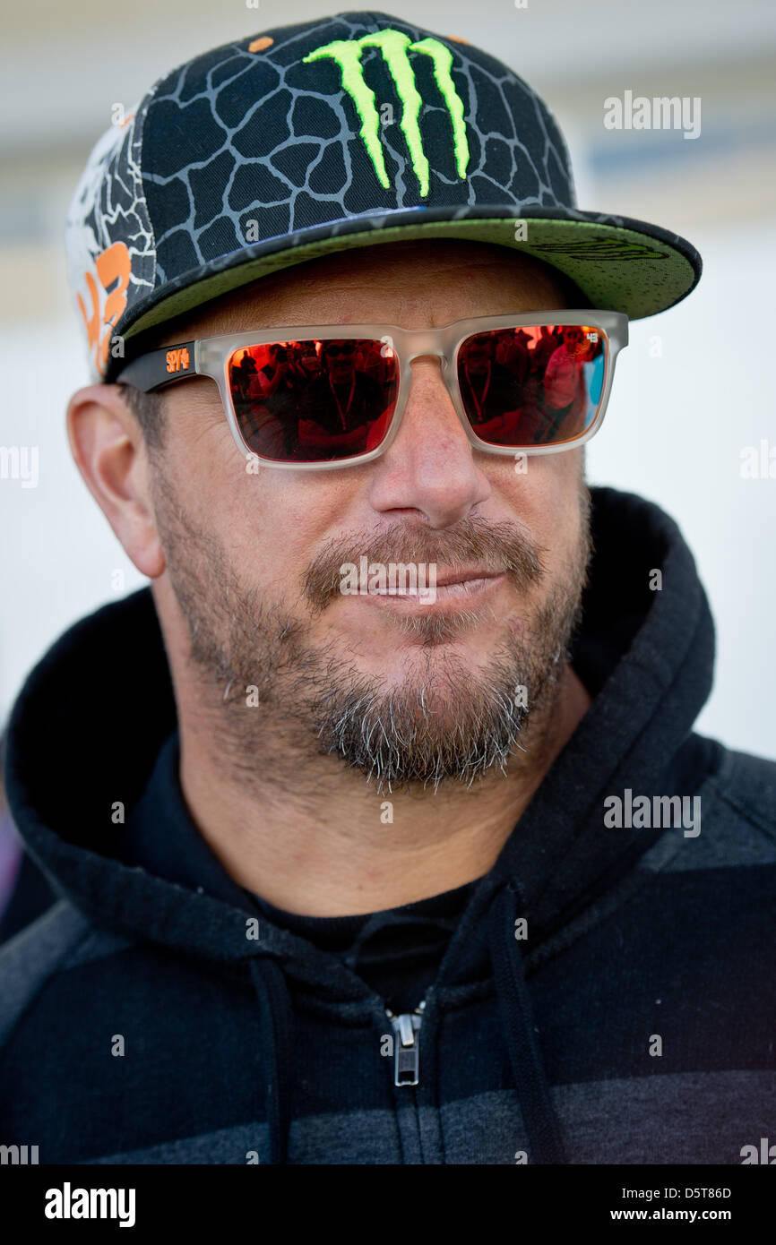 US-American Rally driver Ken Block smiles in the paddock at the Circuit ...