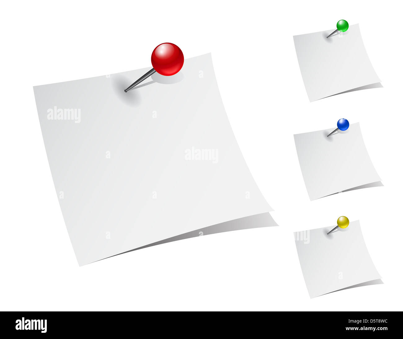 note papers with push pins Stock Photo - Alamy