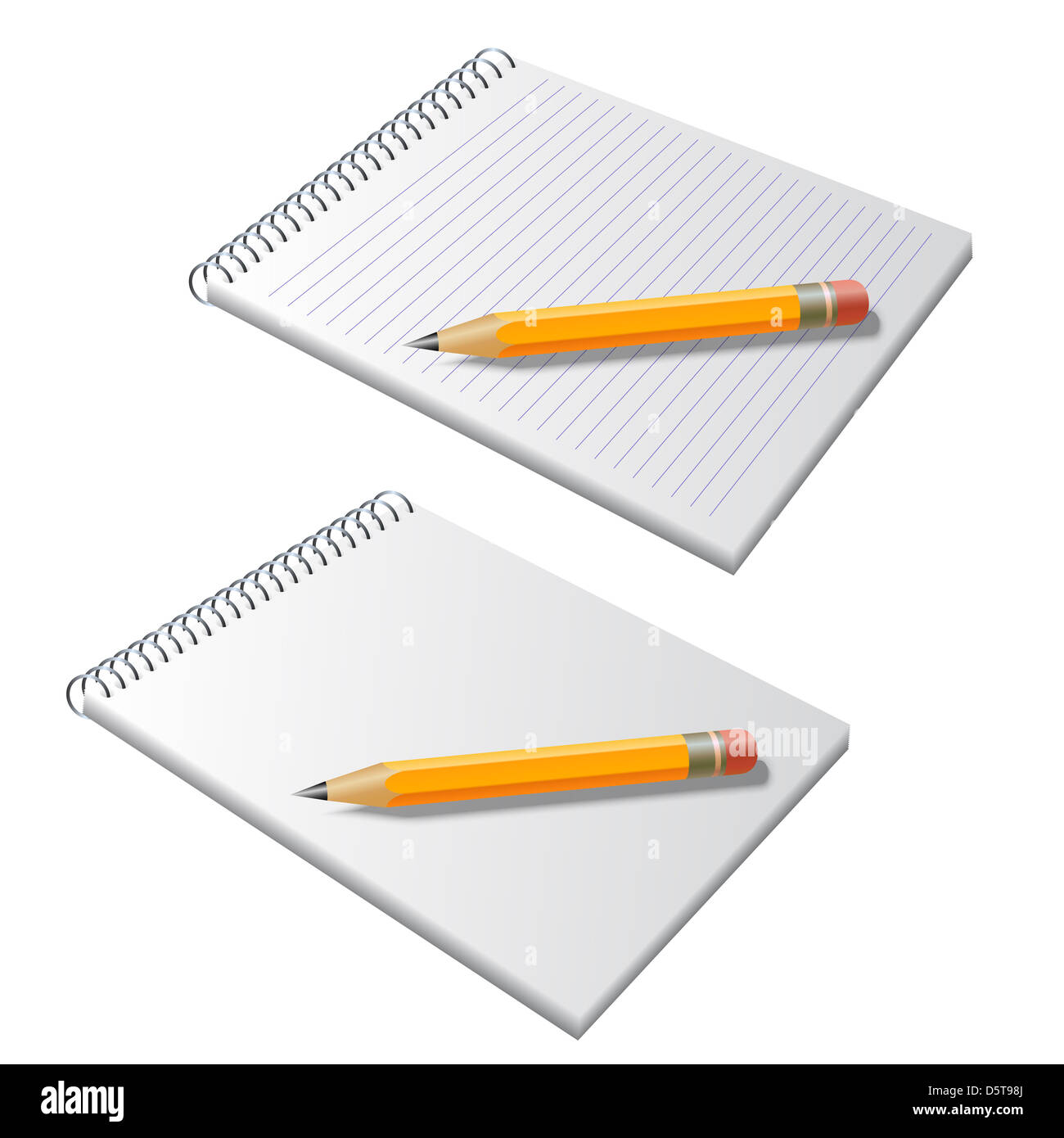 notepad with pencil Stock Photo - Alamy