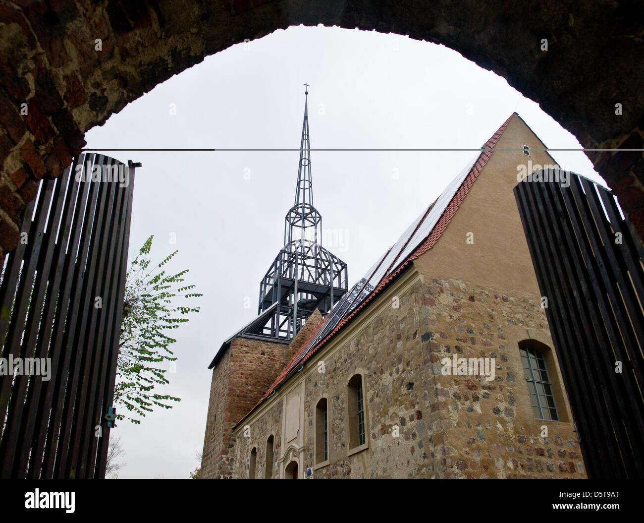 The open steel tower of the Memorial Church is pictured in Rosow ...