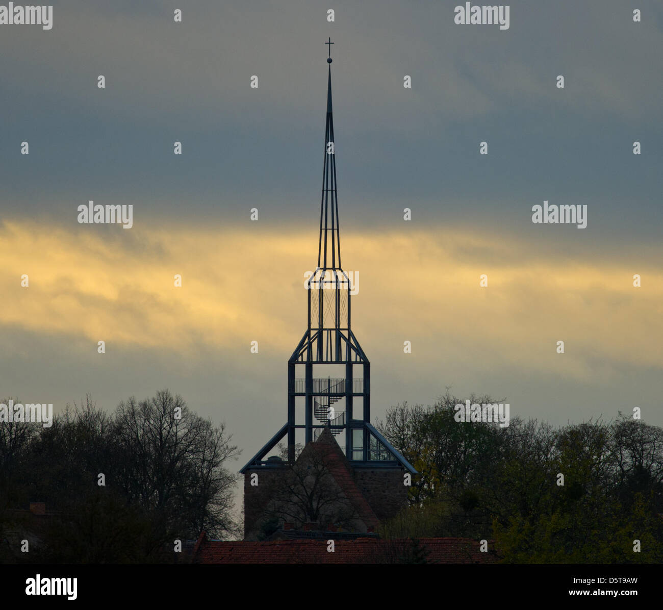 The open steel tower of the Memorial Church is pictured in Rosow ...