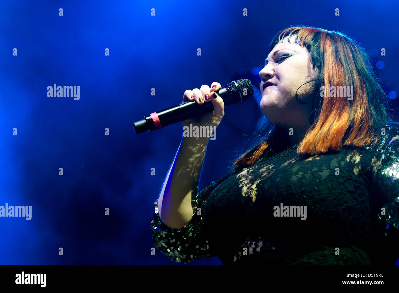 The singer of the US band 'Gossip', Beth Ditto, performs on stage ...