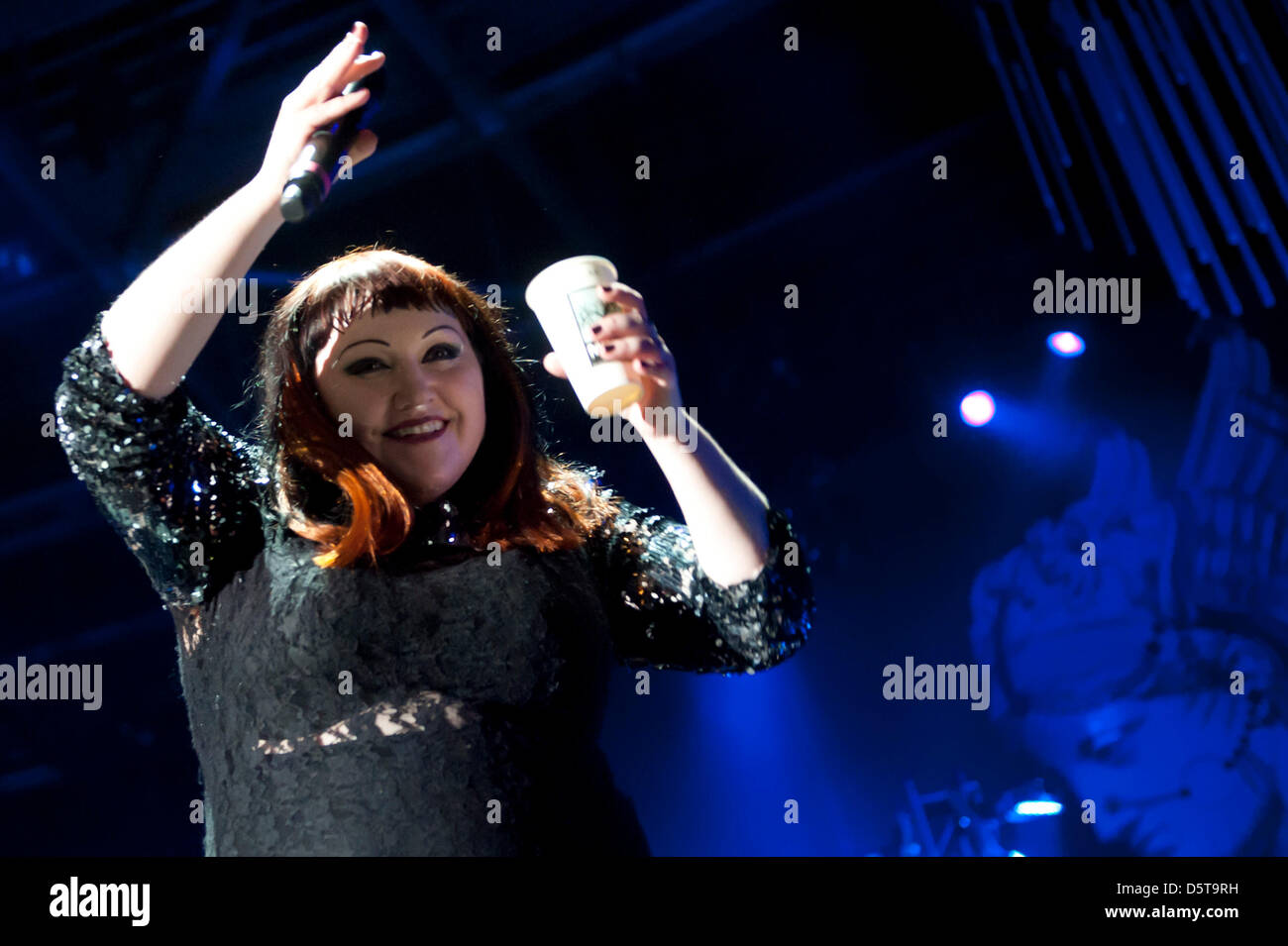 The singer of the US band 'Gossip', Beth Ditto, performs on stage ...