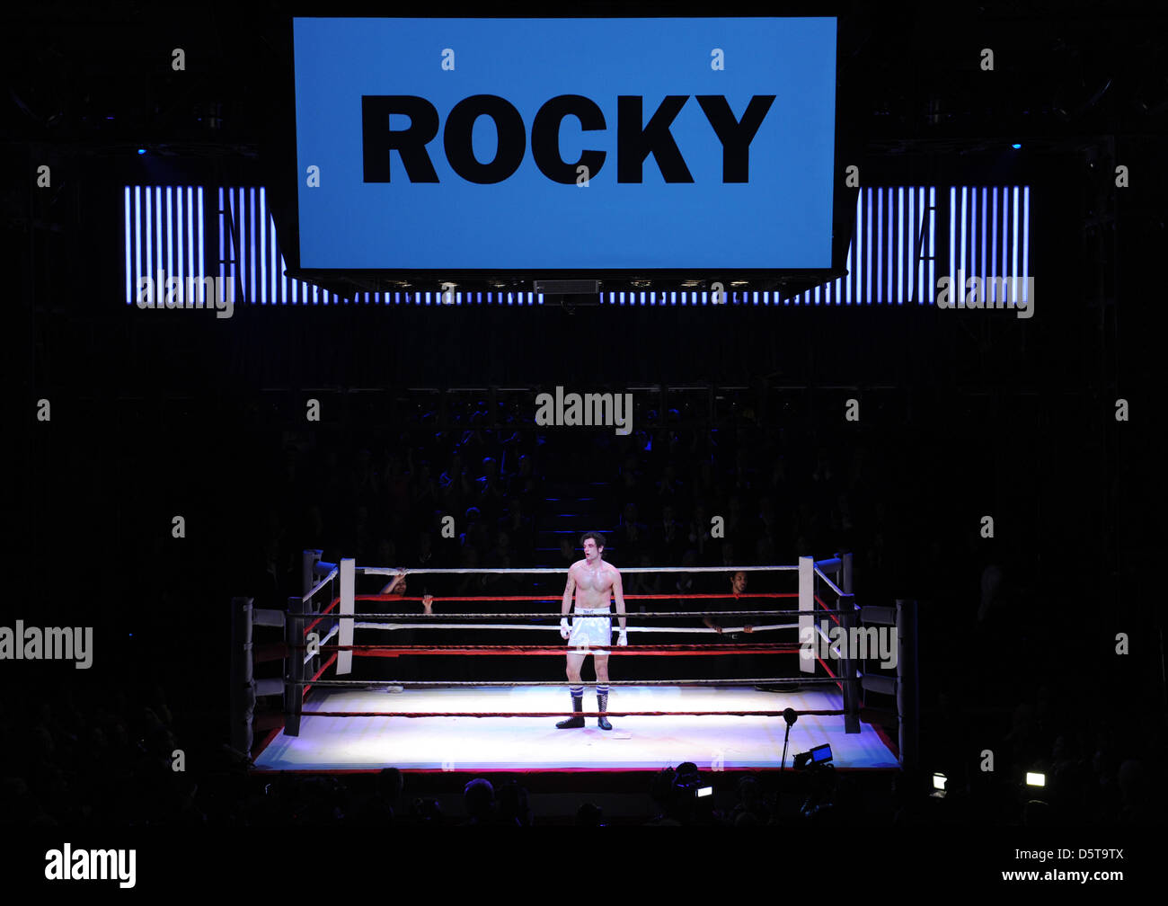 Actor Drew Sarich (as Rocky)performs on stage at the premiere of the ...