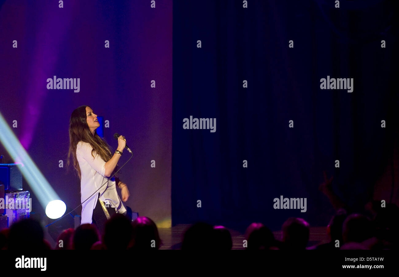 US-Canadian singer Alanis Morissette performs during a concert in ...