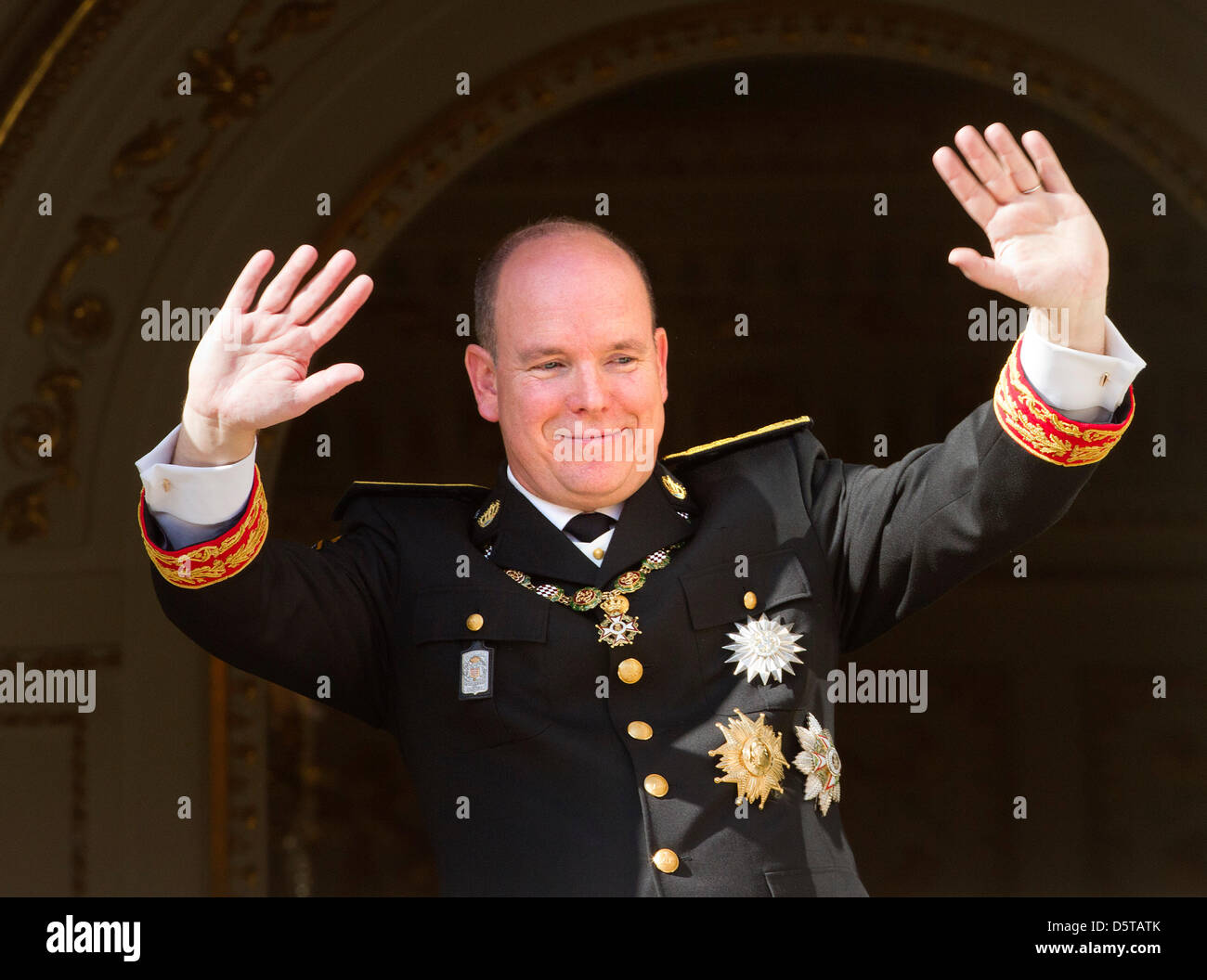 Prince Albert of Monaco at the balcony of the Royal Palace during the ...