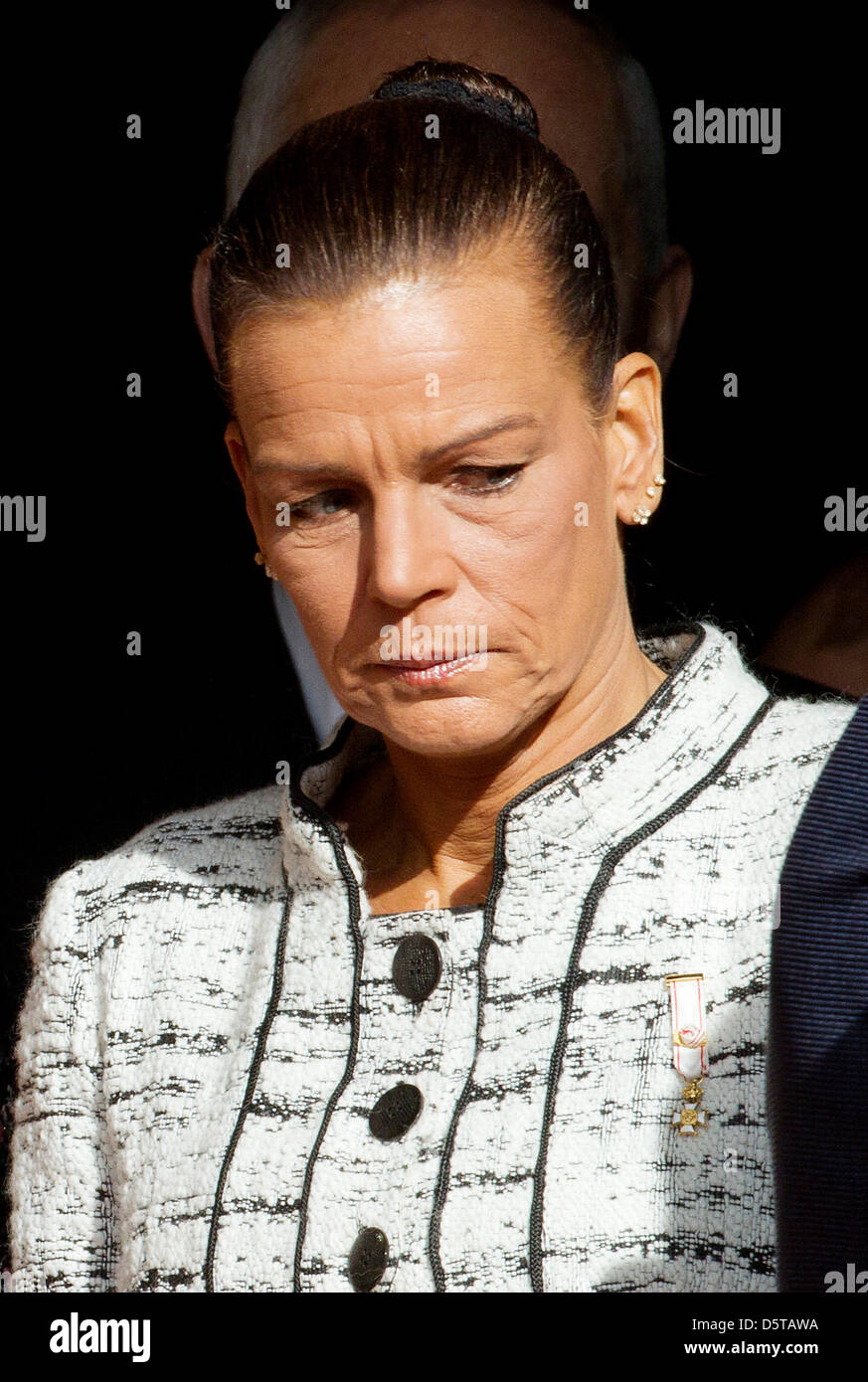 Princess Stephanie of Monaco attend the mass at the Cathedral to mark ...