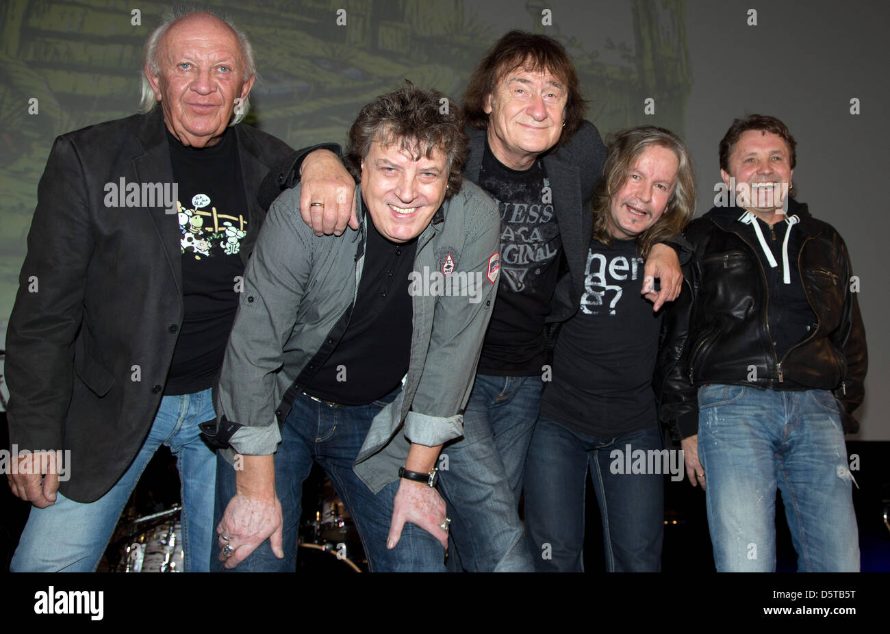 The German rock band Puhdys with Peter Meyer (L-R), Dieter Hertrampf ...
