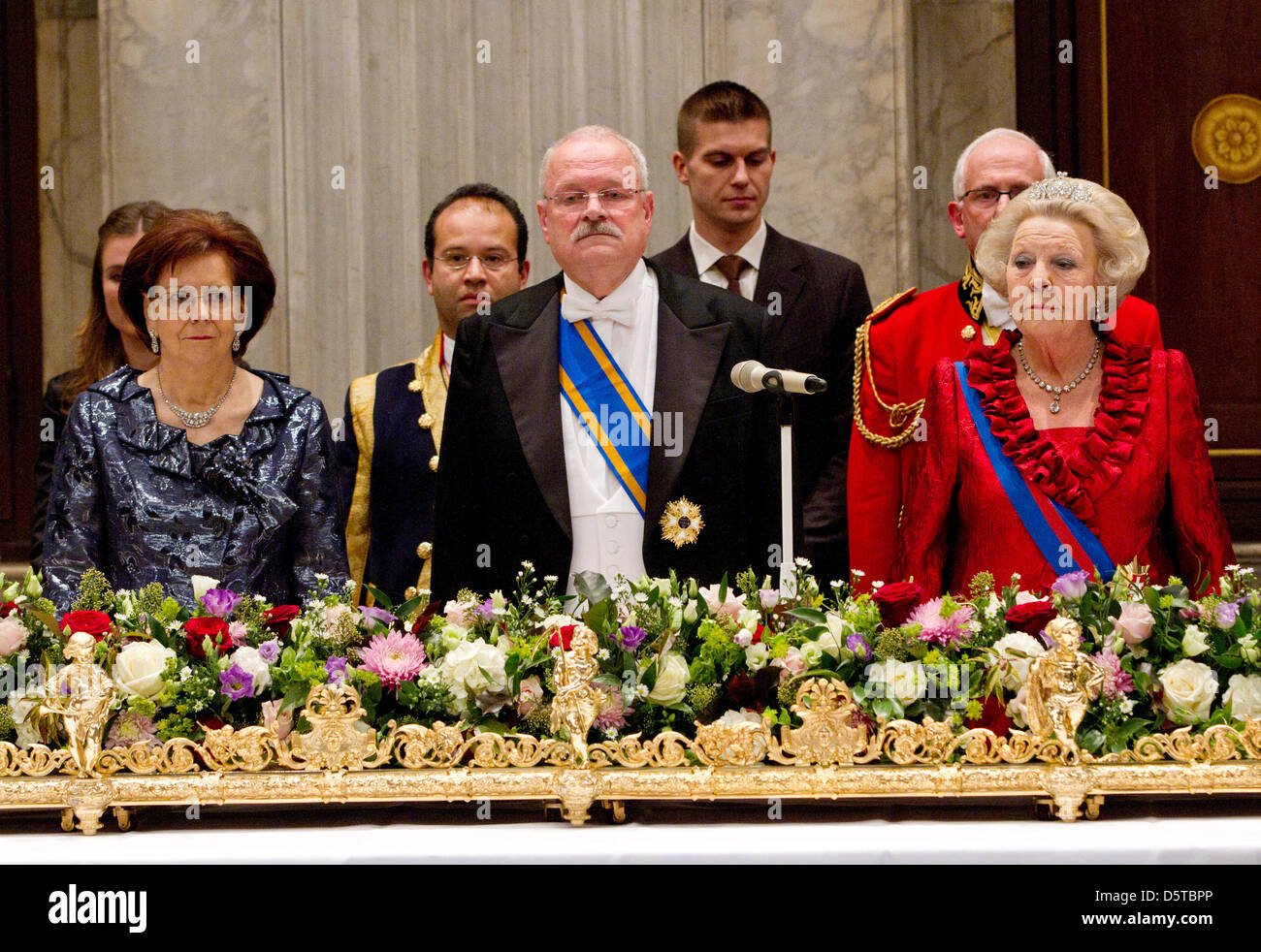 Queen Beatrix and Princess Margriet of The Netherlands and President of ...