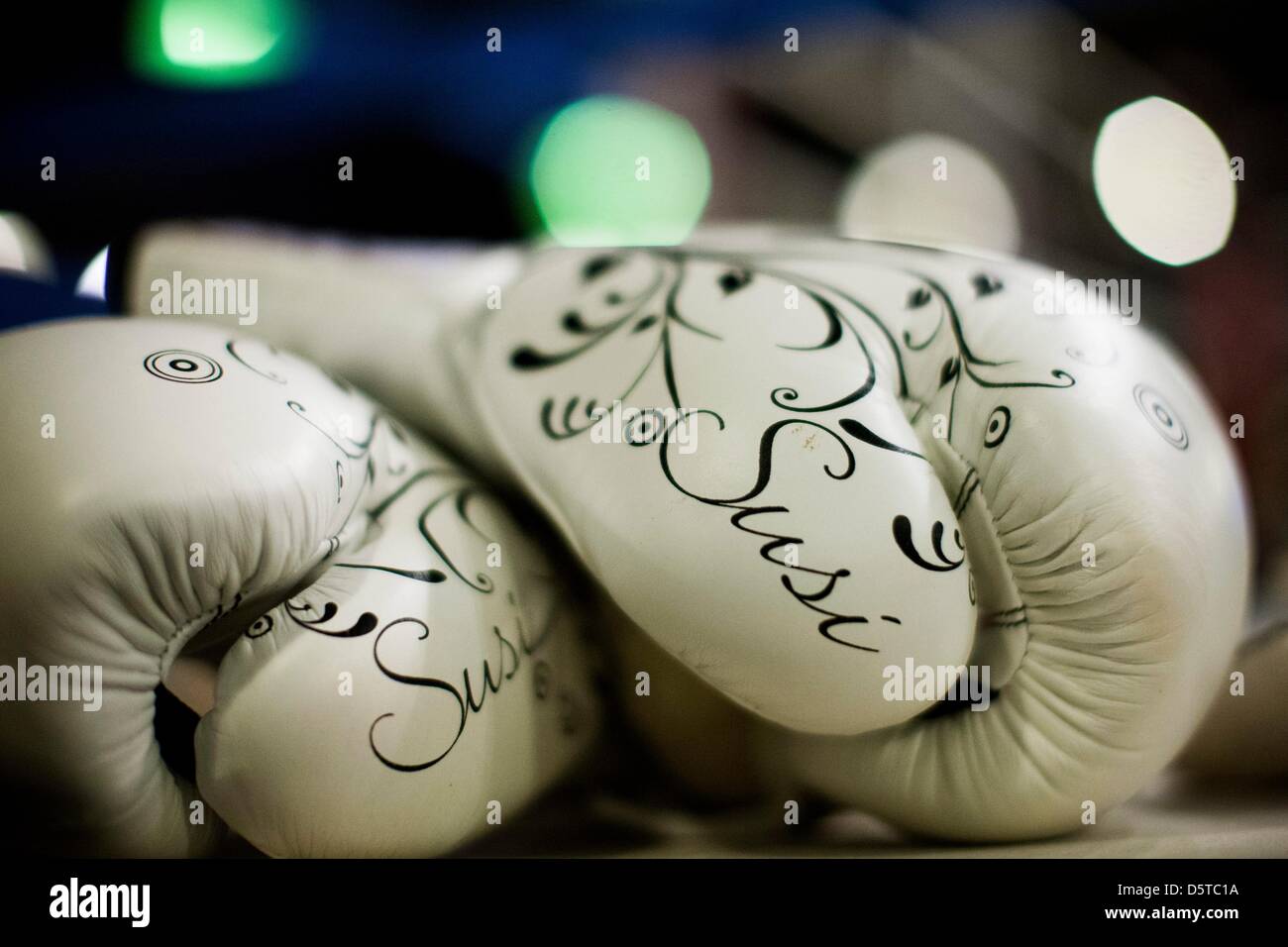 The boxing gloves of professional boxer Susi Kentikian aka 'Killer ...