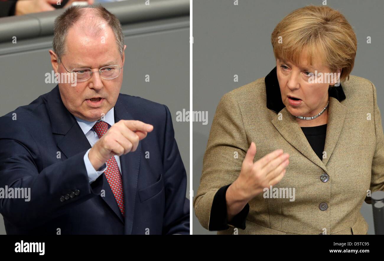 A two part composite picture shows designated chancellor candidate of ...