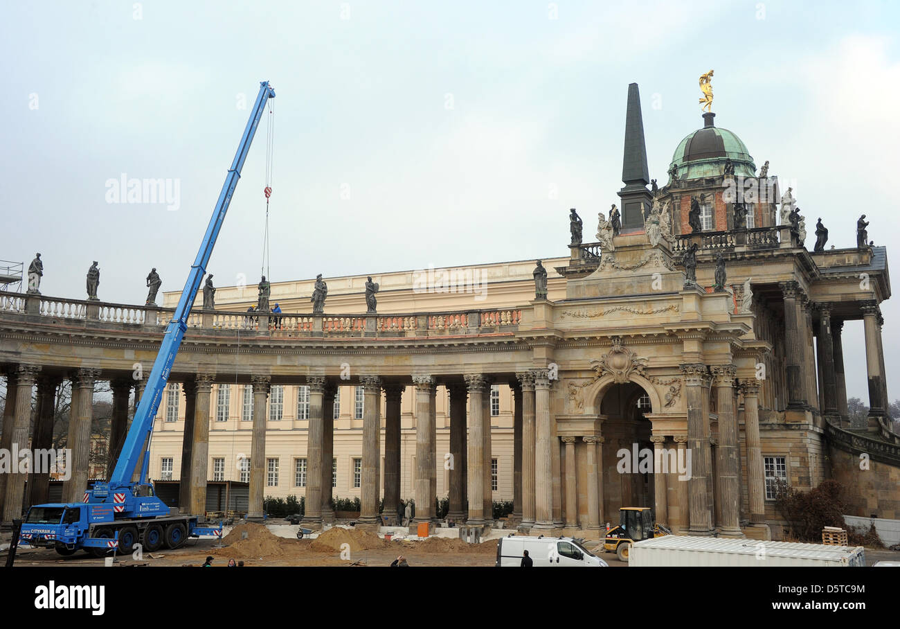 The final twelve statues of the colonnade of the New Palace are ...