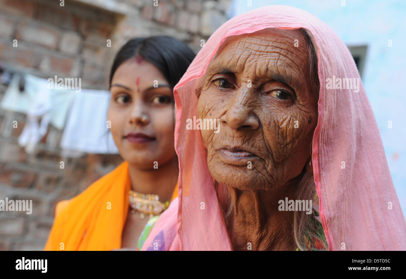 76-year-old Suraj Devi and her daughter Preenka are pictured in the ...