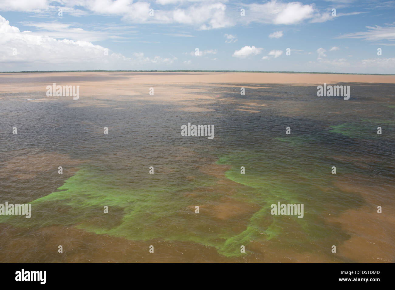 Brazil, Amazon River, Santarem. Meeting of the Waters. Rare bright ...