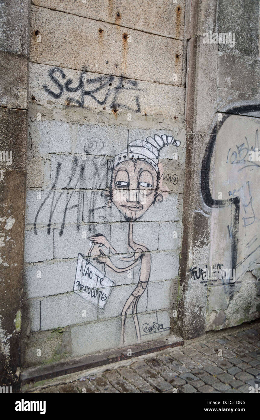skinny man graffiti Stock Photo - Alamy