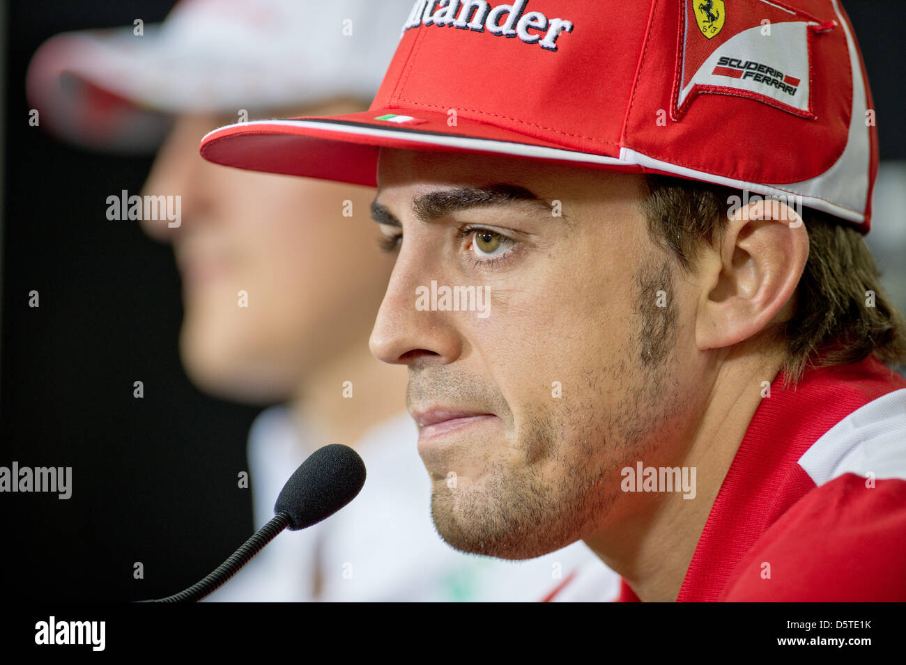 Spanish Formula One driver Fernando Alonso of Ferrari takes place in ...