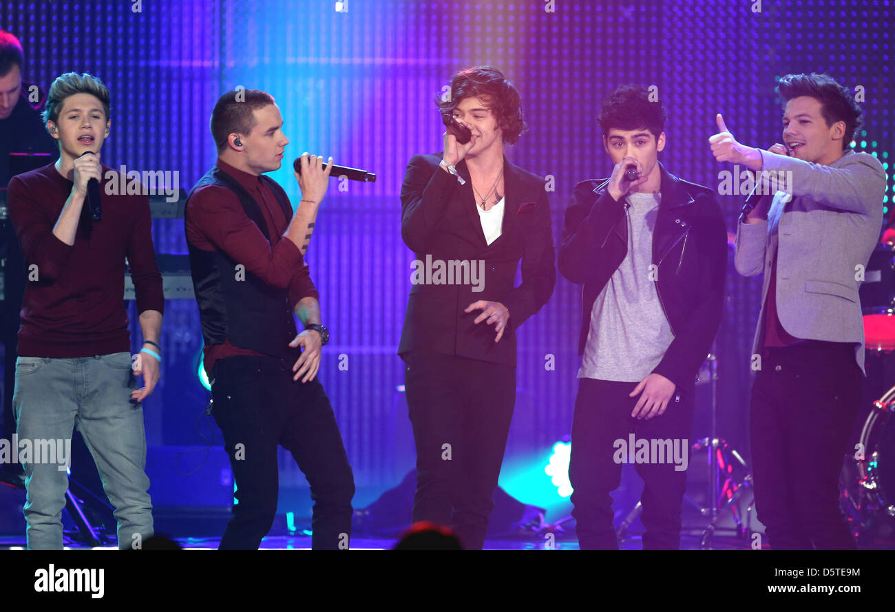 British Boygroup One Direction perform on stage during the Bambi award ...