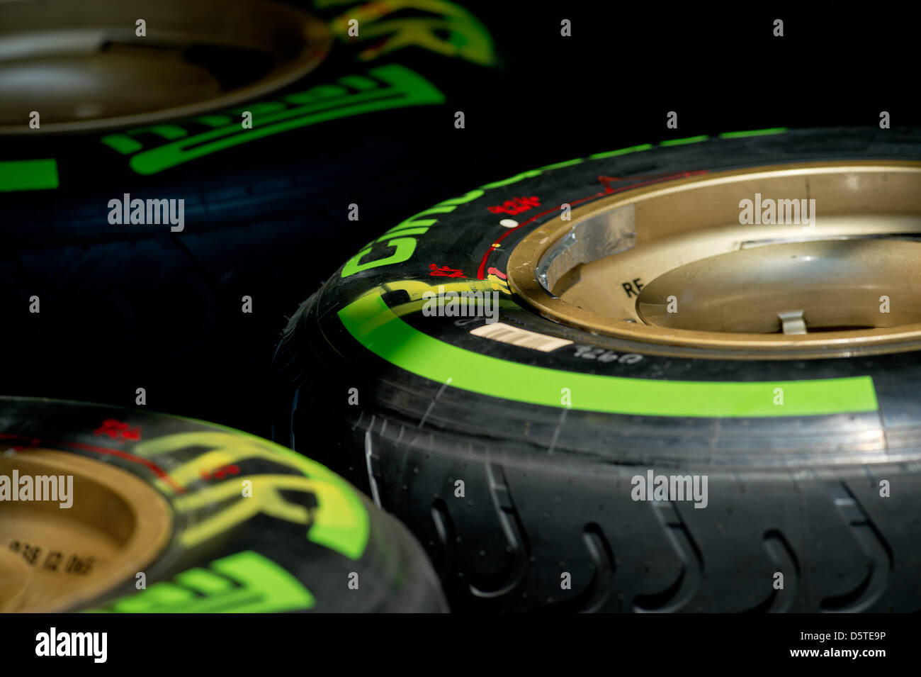 Intermediate tyres in the pit lane at the Autodromo Jose Carlos Pace in ...