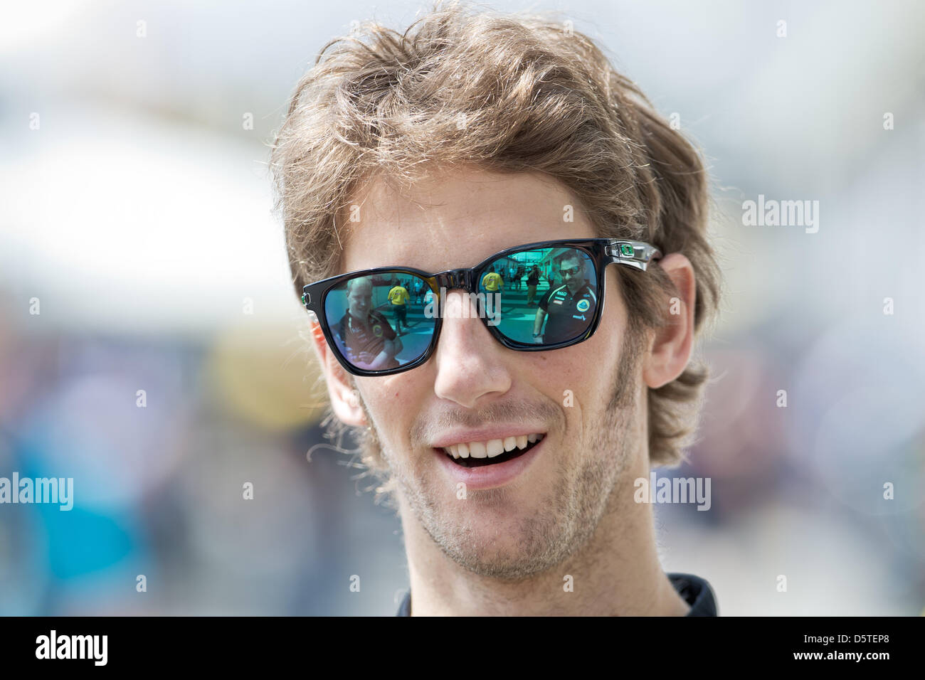 French Formula One driver Romain Grosjean of Lotus arrives at the ...