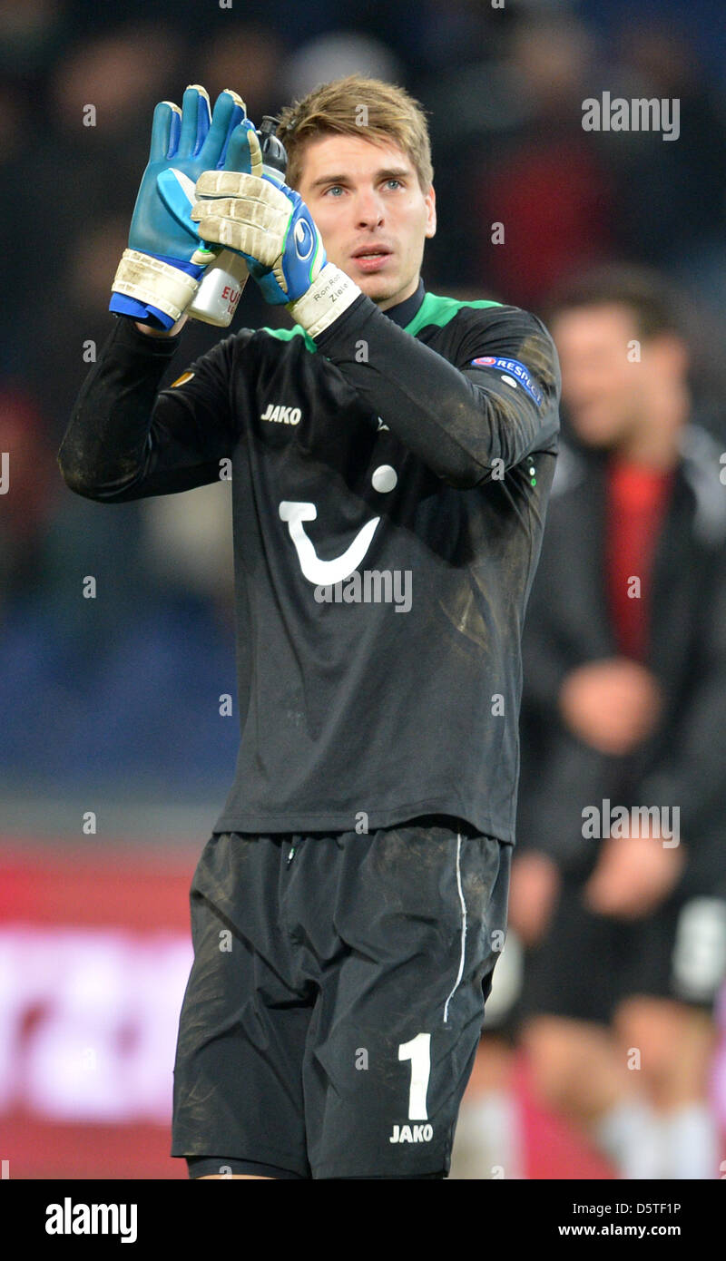 Hanover's goalkeeper Ron-Robert Zieler reacts after the UEFA Europa ...