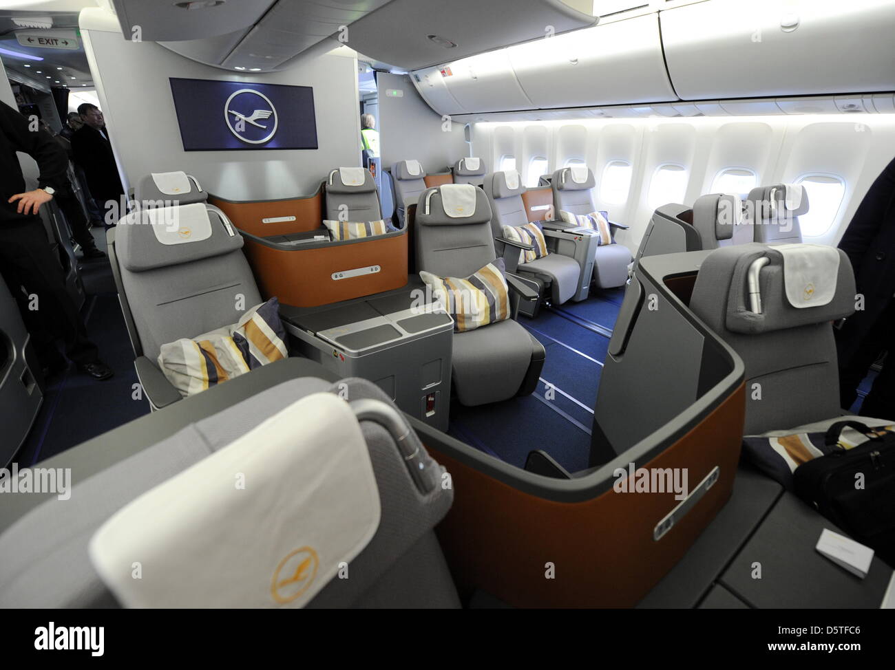 Der Business Class Bereich Einer Boeing 747 8 Intercontinental