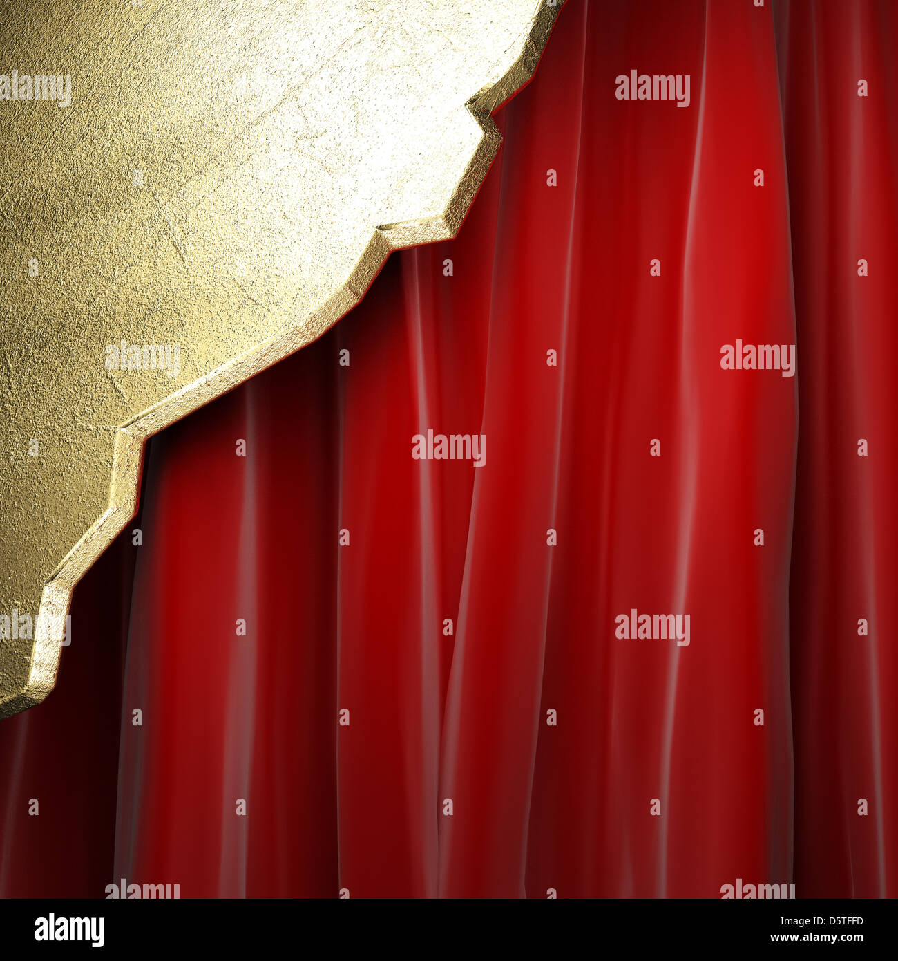 gold on red curtain Stock Photo - Alamy