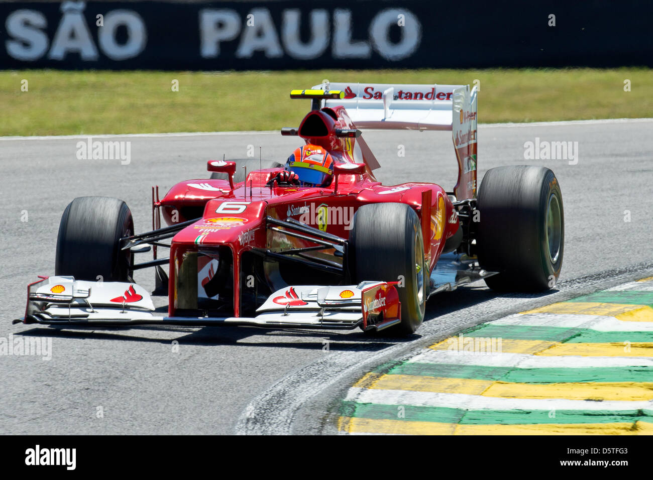 Brazilian Formula One driver Felipe Massa of Ferrari steers his car ...