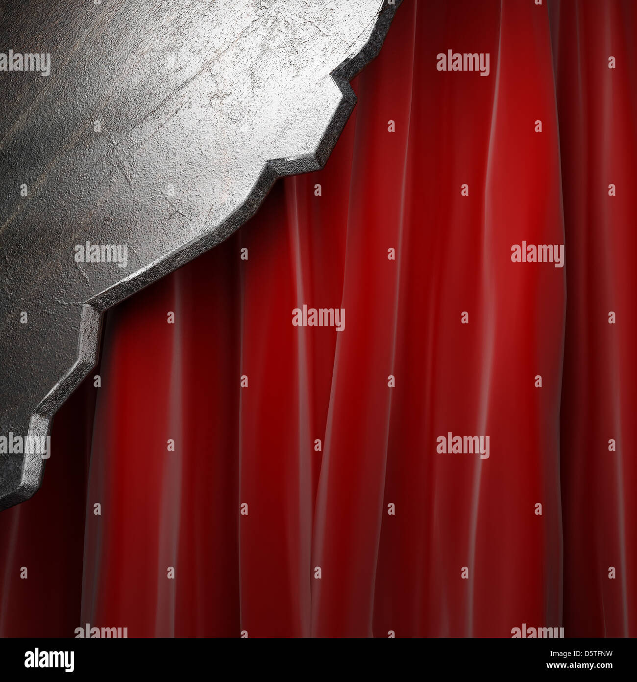Metal on red curtain Stock Photo - Alamy