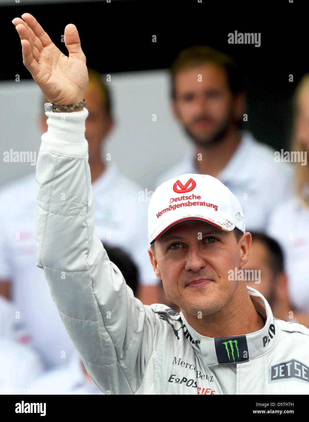 German Formula One driver Michael Schumacher of Mercedes AMG smiles in ...