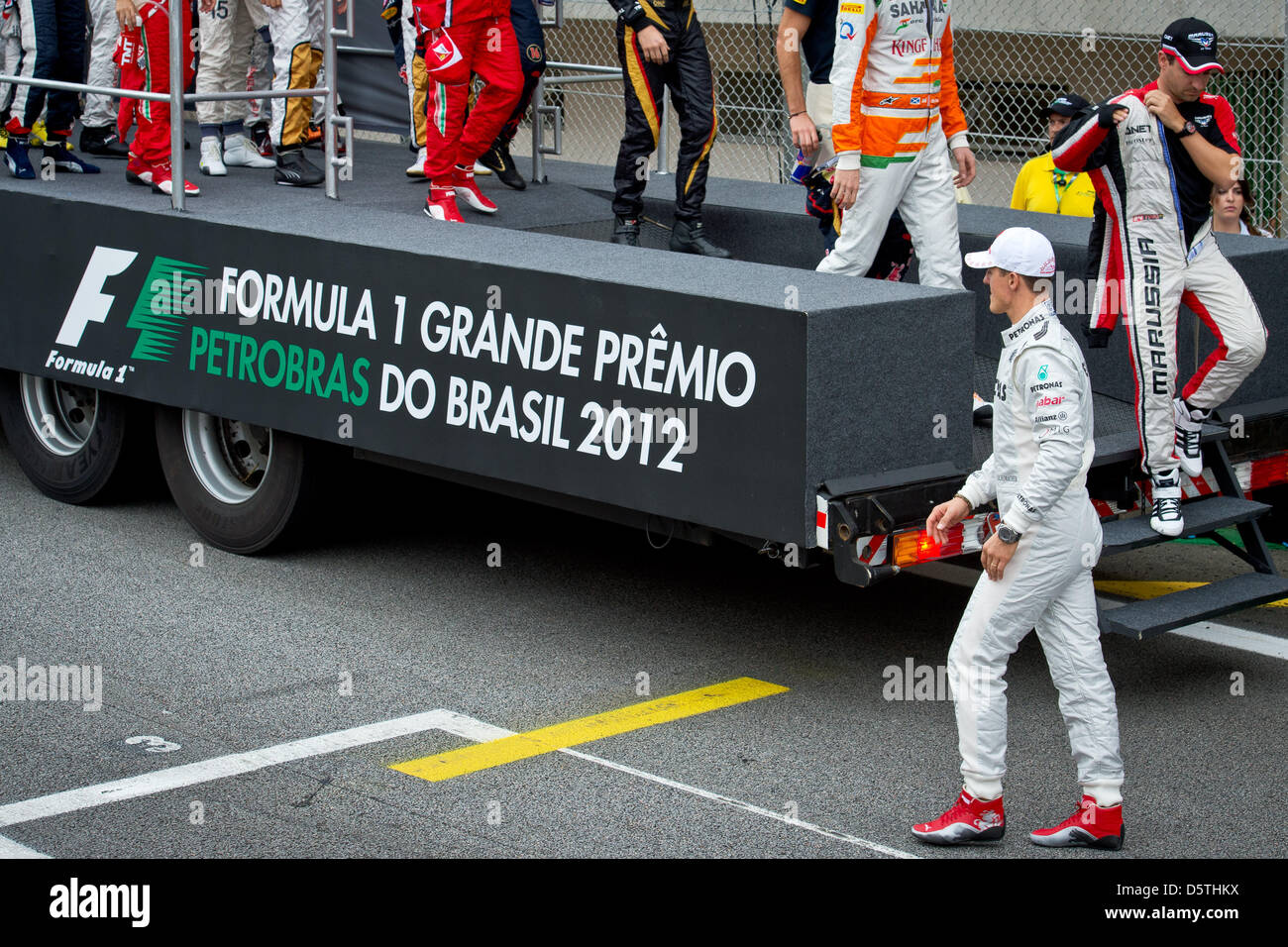 German Formula One driver Michael Schumacher of Mercedes AMG is ...