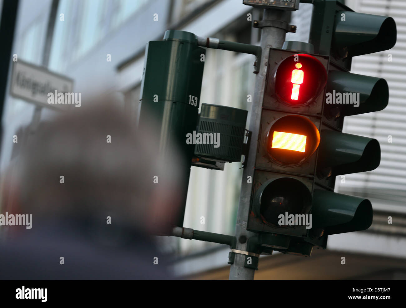 A red traffic light is pictured in Duesseldorf, Germany, 26 November ...