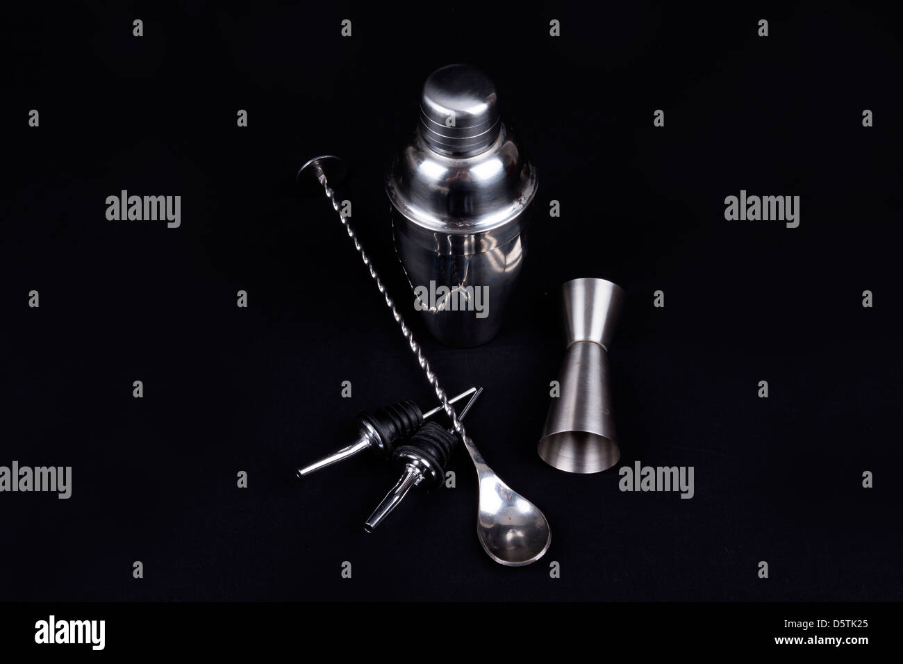 bar tools isolated on black background Stock Photo - Alamy