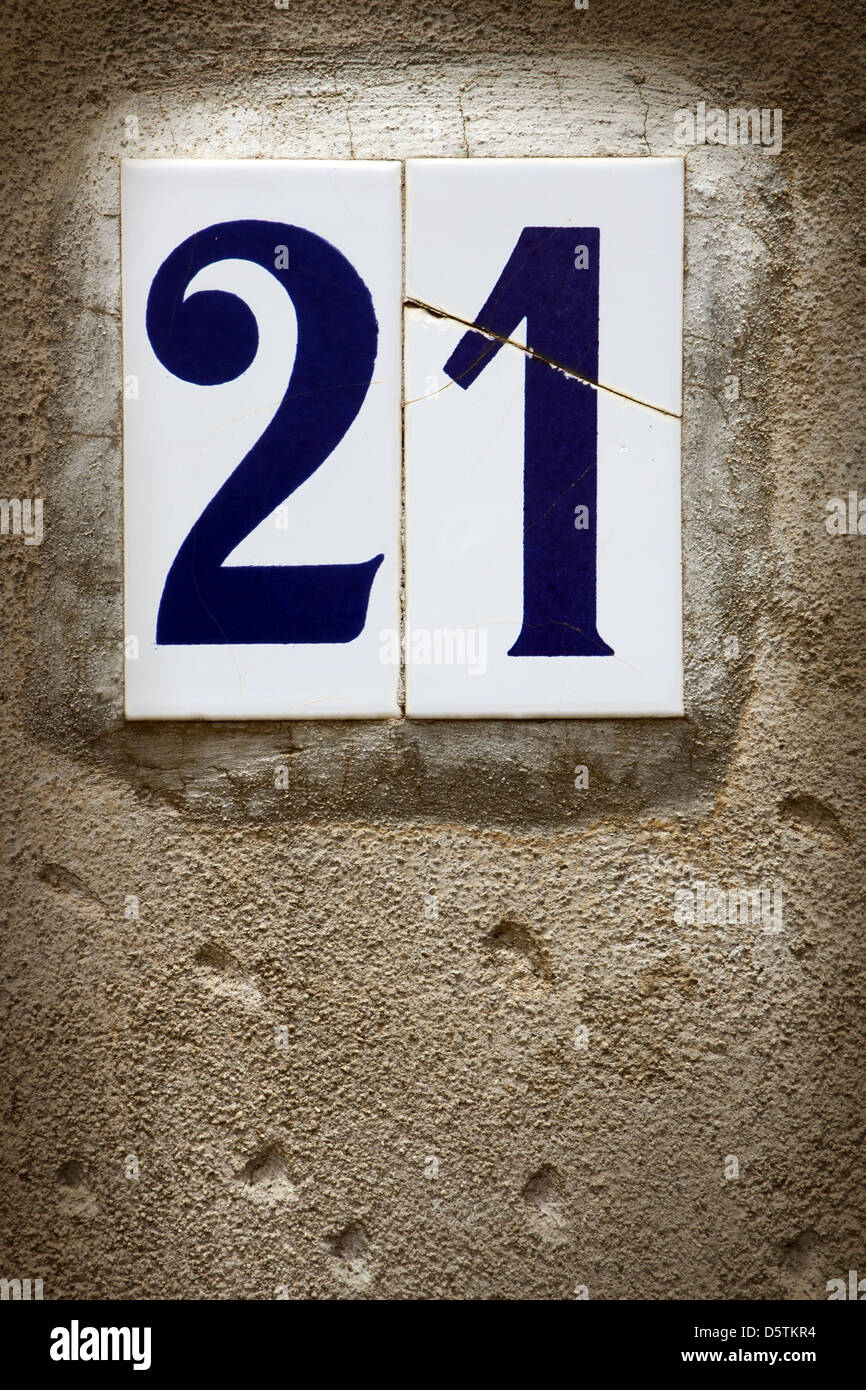 house number 21 Stock Photo - Alamy