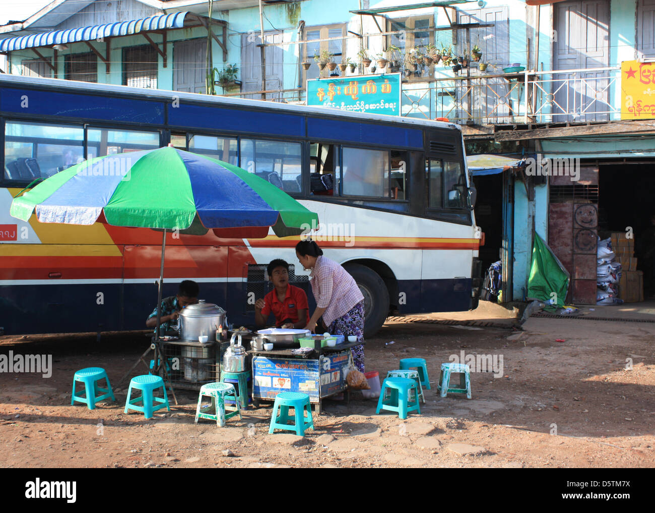 View of the Aung Mingalar Bus Terminal in Yangon, Myanmar, 24 October ...