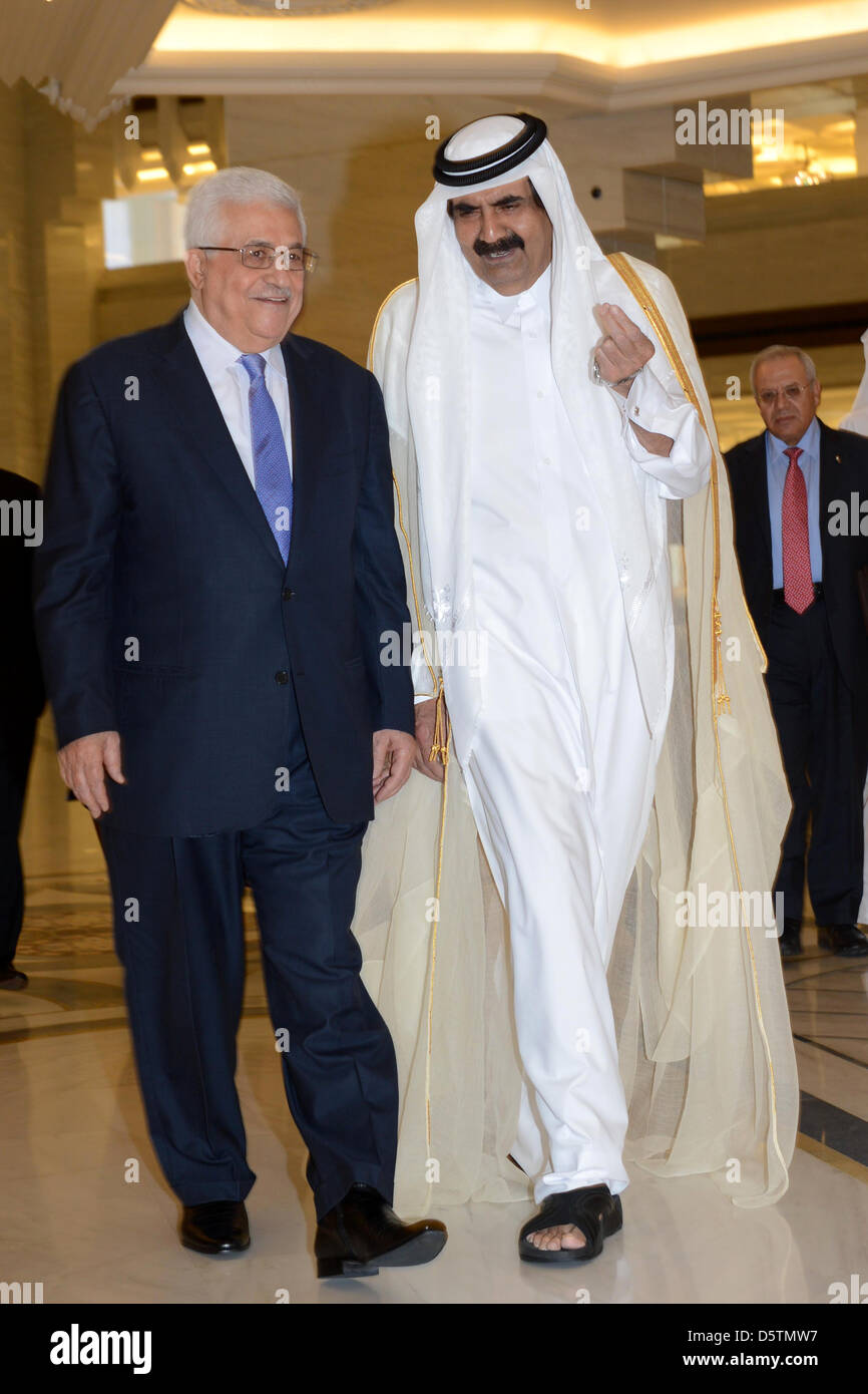 Doha, Qatar. April 9, 2013. Palestinian President Mahmoud Abbas (Abu ...