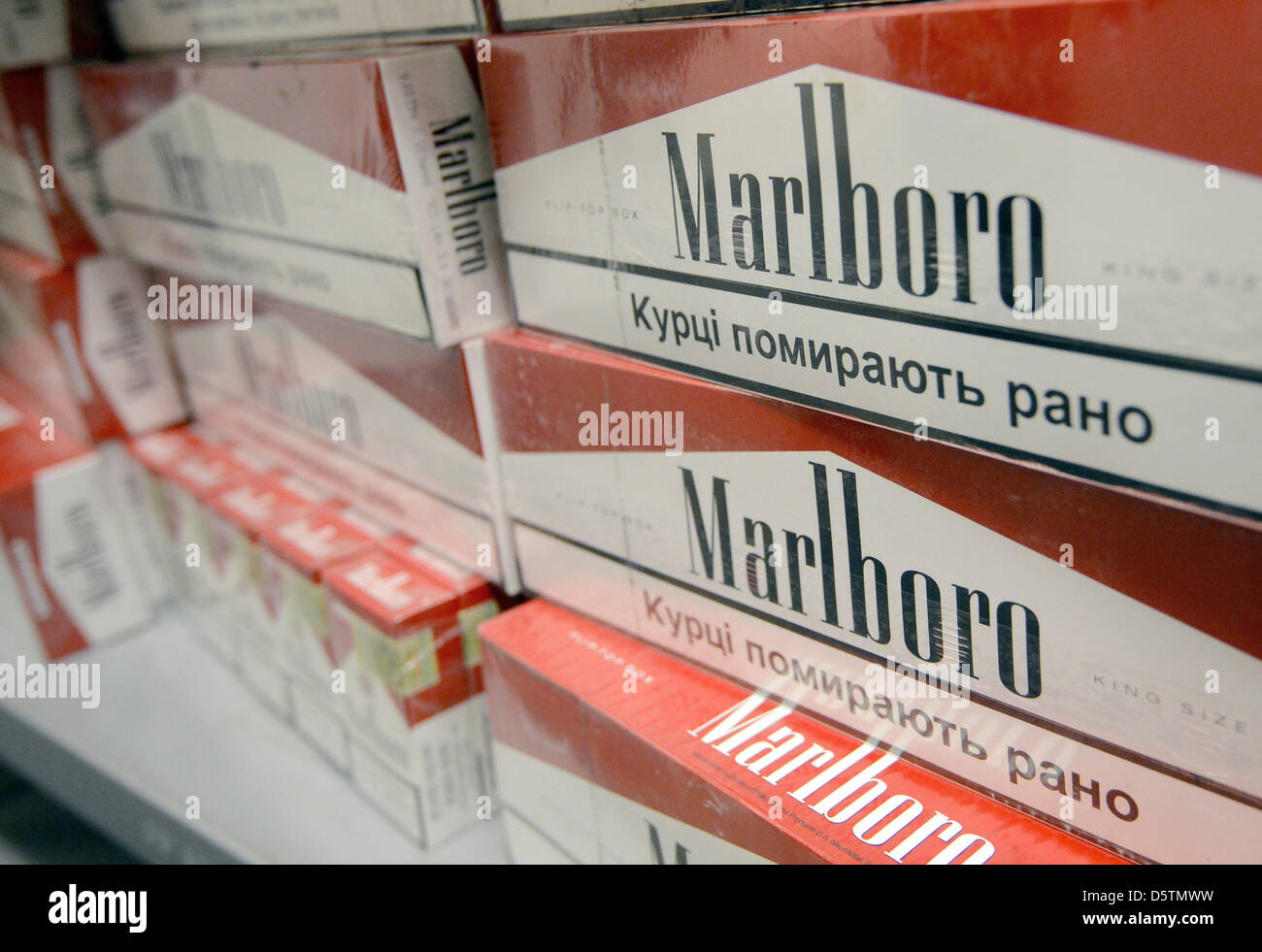 Cigarette rods are pictured in the chief customs office in Singen ...