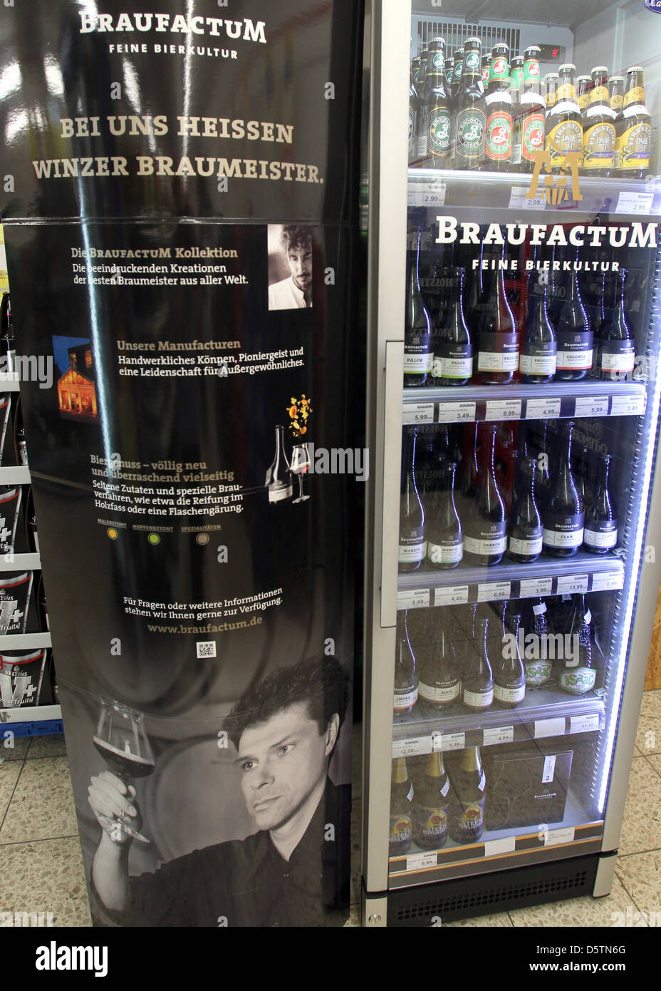 Exclusive premium beers are offered at a branch of the beverage store ...