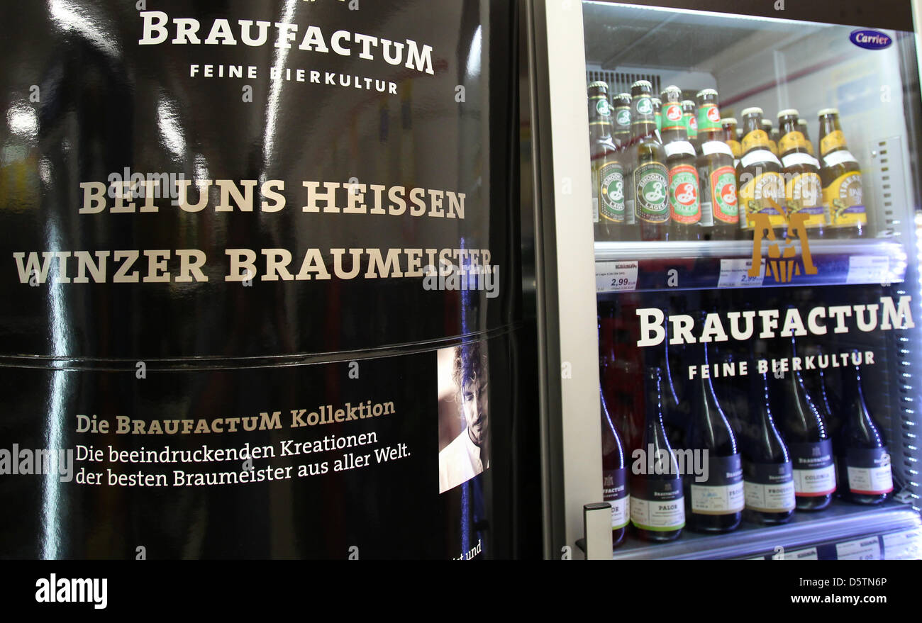 Exclusive premium beers are offered at a branch of the beverage store ...