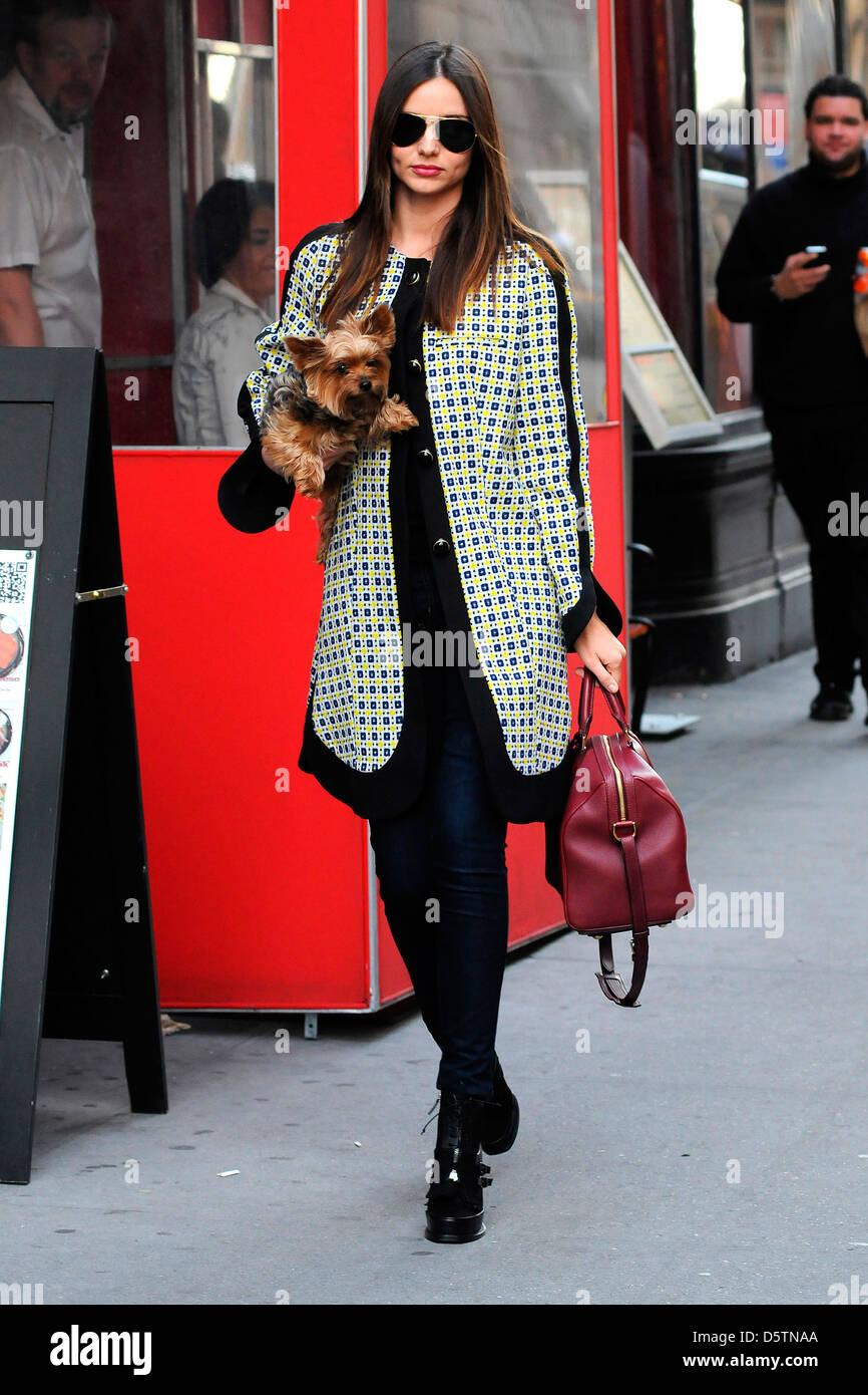Miranda Kerr walks her dog in Manhattan New York City, USA - 12.03.12 ...