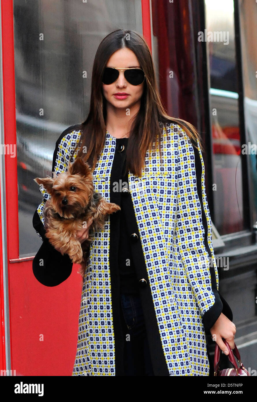Miranda Kerr walks her dog in Manhattan New York City, USA - 12.03.12 ...